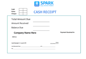 Cash Receipt Template - Spark Invoice