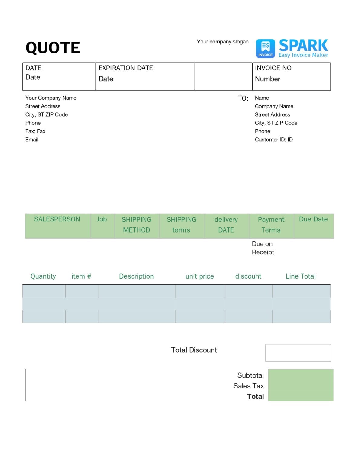Invoice Template Google Docs - Spark Invoice
